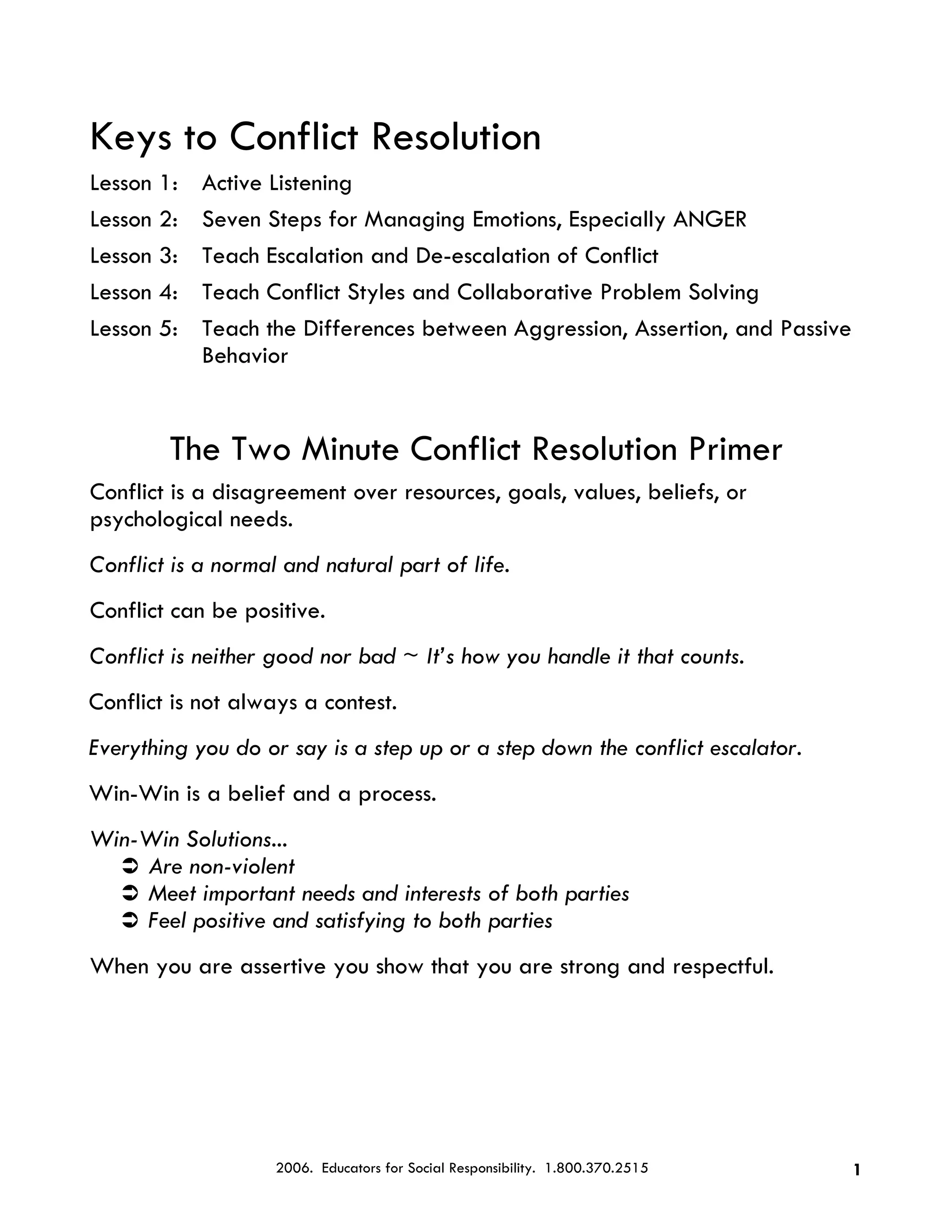 Cps conflict resolution #1 | DOC