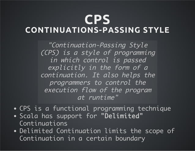 Cps (continuation passing style) in scala | PPT