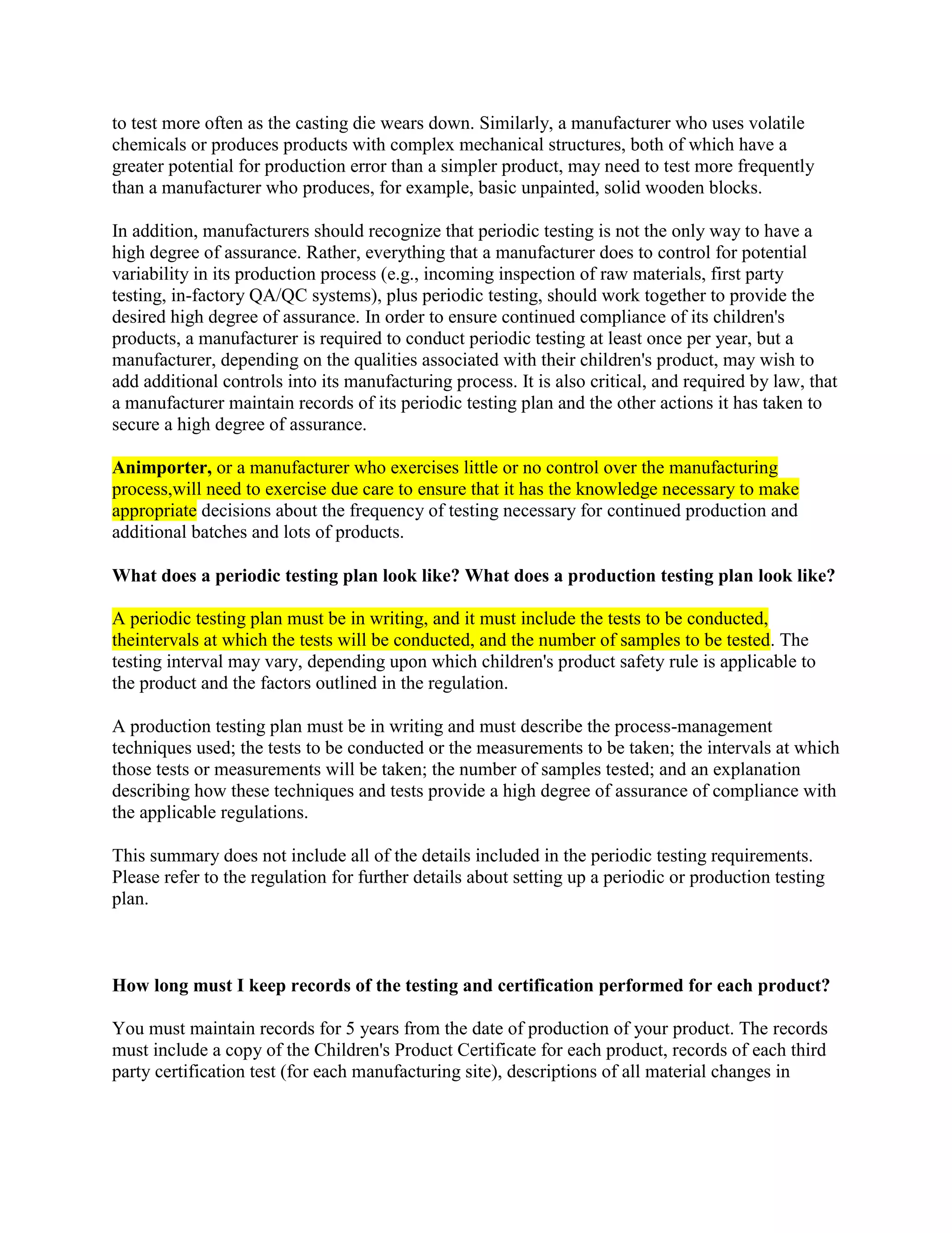 Cpsc periodic testing | PDF