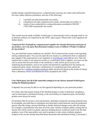 Cpsc periodic testing | PDF