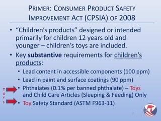 CPSC Toy Fair Presentation - Third Party Testing Rules for Children's ...
