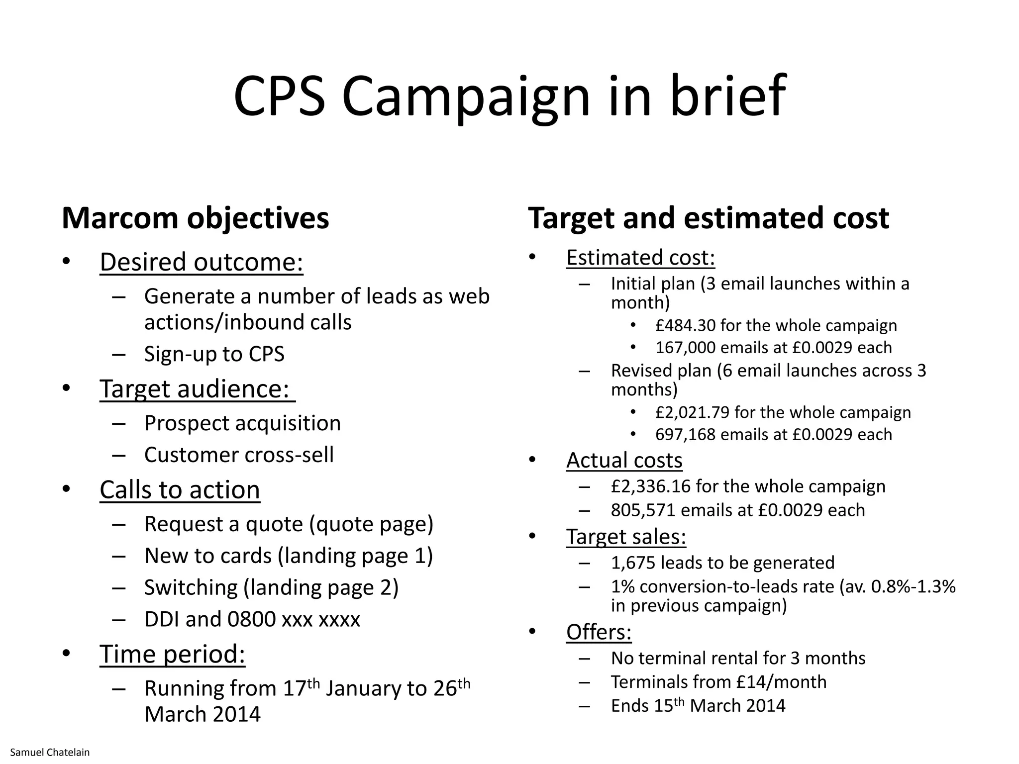 Cps marketing campaign effectiveness | PPTX