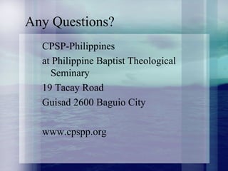 CPSP-Philippines Certification and Accreditation | PPT