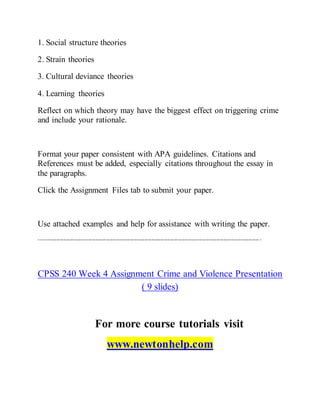 Cpss 240 Education is Power/newtonhelp.com