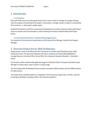 Summary Project Server Psi | DOCX