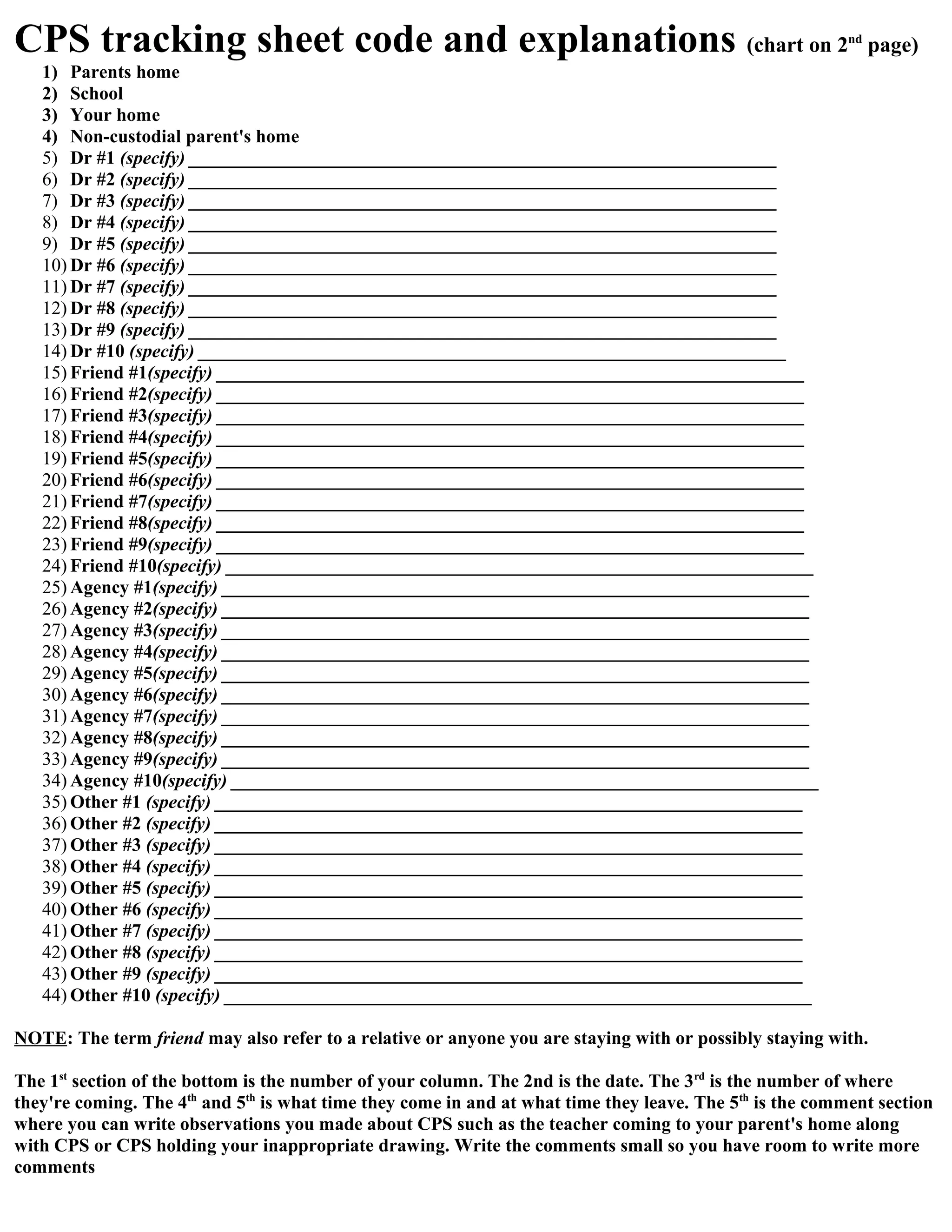 CPS tracking record | DOC