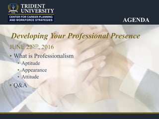CPWS_ Developing Your Professional Presence | PDF