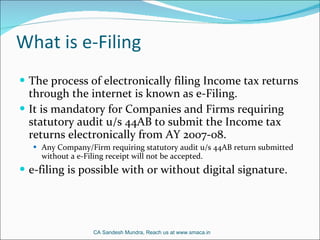 E-Filing of Income Tax Returns | PPT