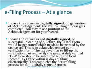 E-Filing of Income Tax Returns | PPT