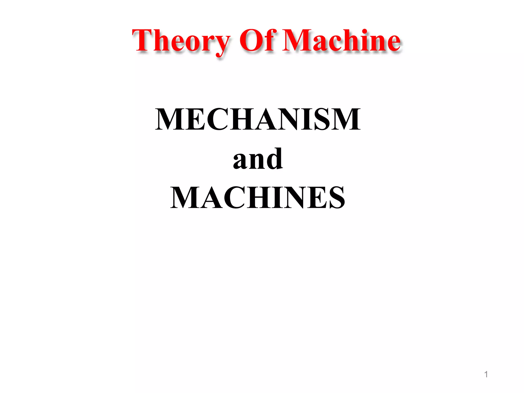 Cpt 1 mechanisms and machines-31th july - 29th augus | PPT
