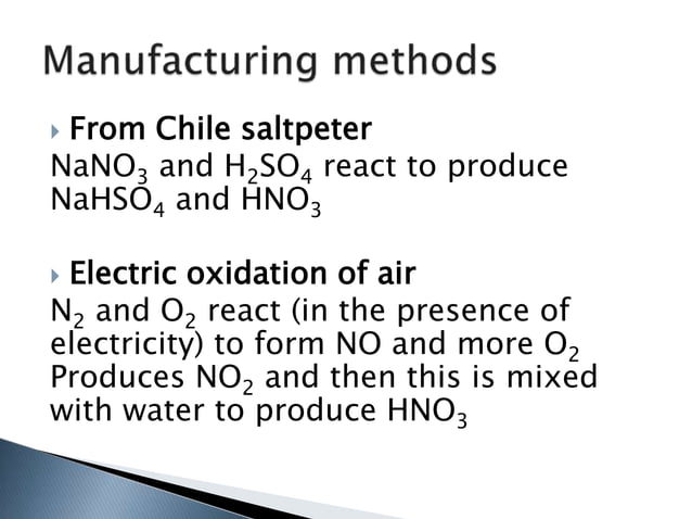 HNO3 MANUFACTURING WITH PROCESS FLOW DIAGRAM | PPTX