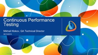 Continuous Performance Testing | PPT