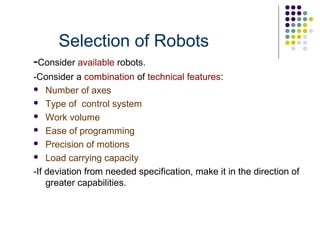 selection of robot | PPT