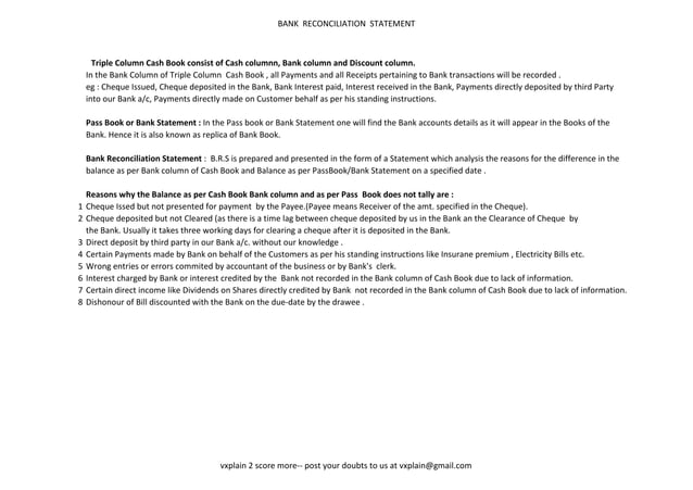 CPT Accounts (BRS) - Revision Sheet | PDF