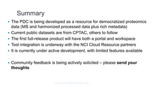 CPTAC Data Portal and Proteomics Data Commons | PDF