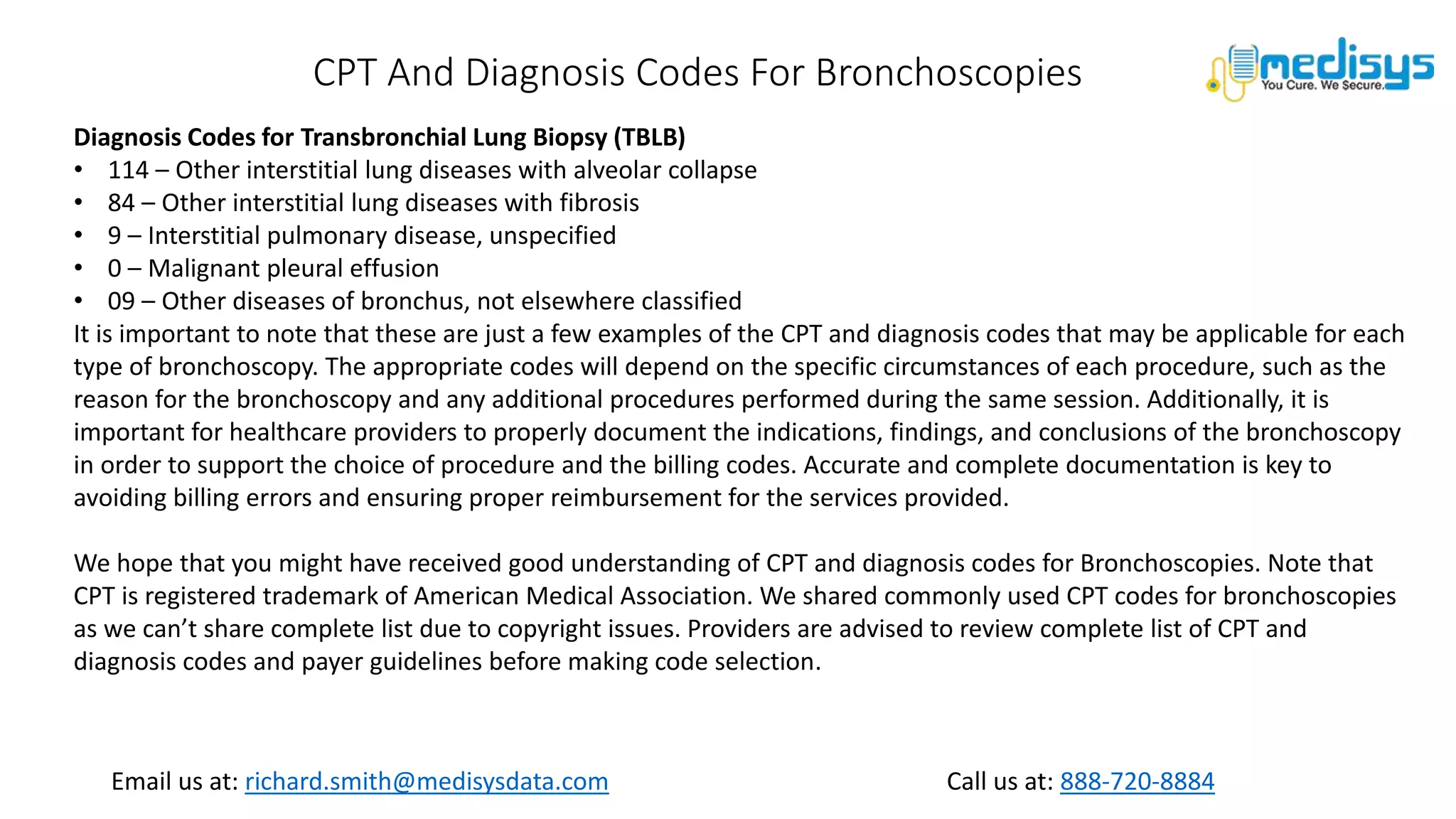 CPT And Diagnosis Codes For Bronchoscopies.pptx