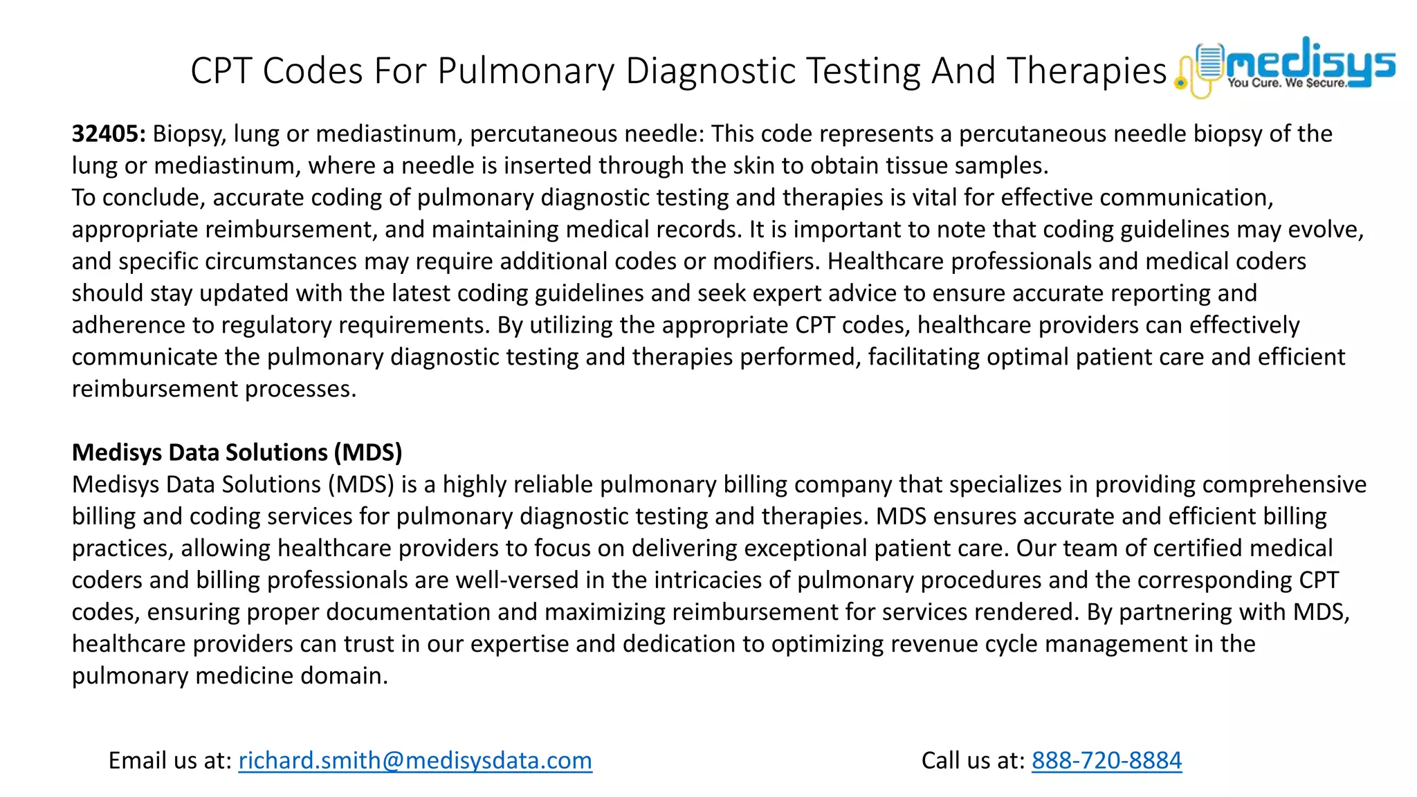 CPT Codes For Pulmonary Diagnostic Testing And Therapies.pptx