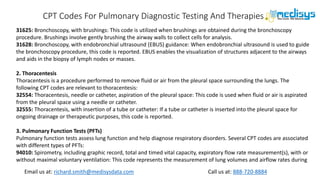 CPT Codes For Pulmonary Diagnostic Testing And Therapies.pptx | Lung ...