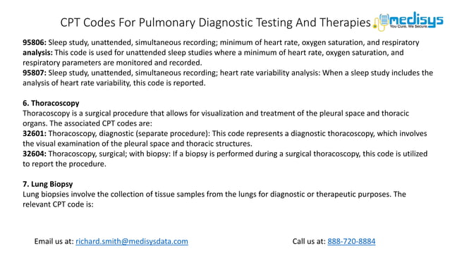 CPT Codes For Pulmonary Diagnostic Testing And Therapies.pptx