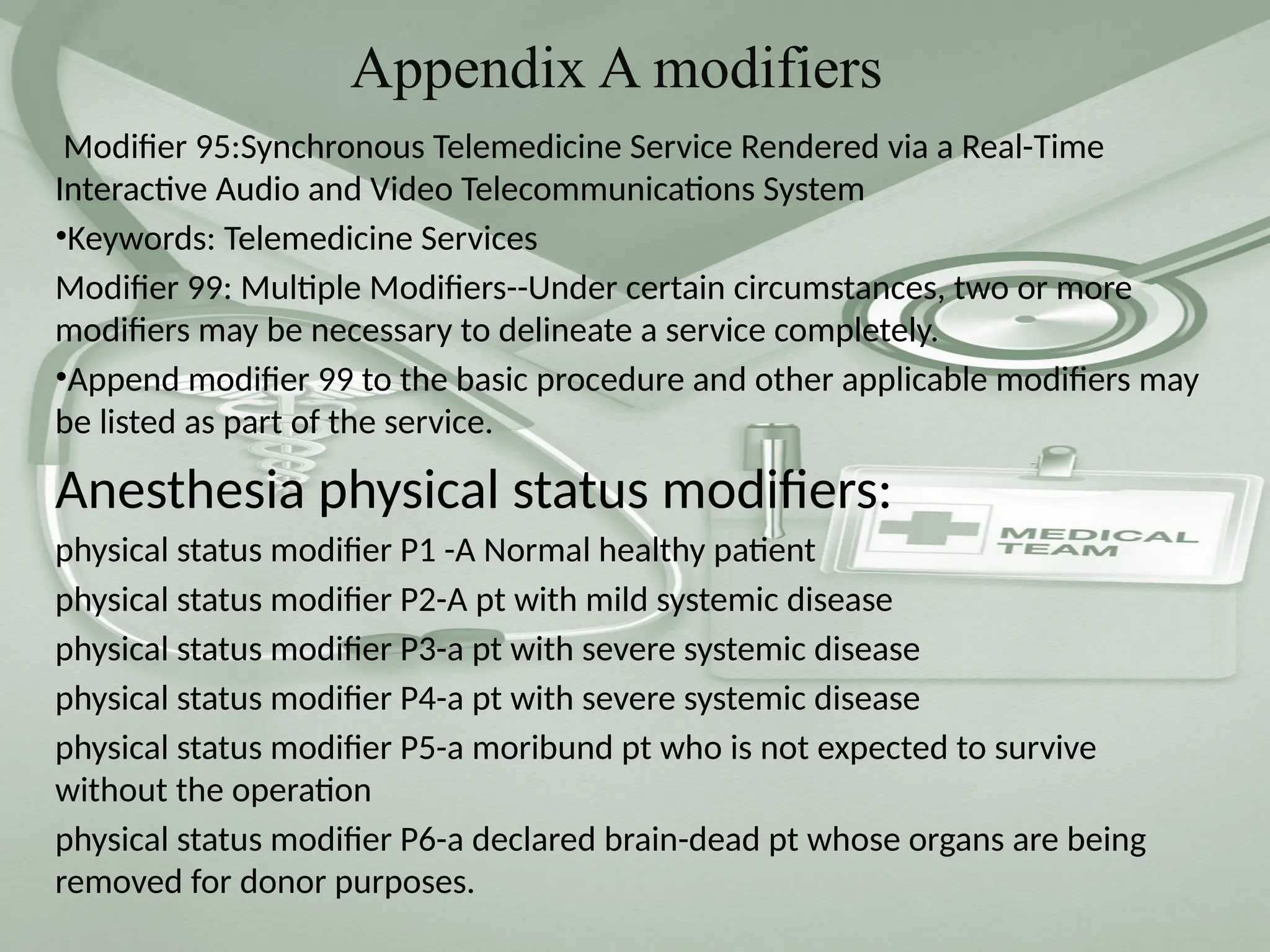 CPT INTRODUCTION & MODIFIERS ICD ,HCPCS.pptx
