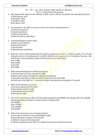 Cpt june2013 questionpaper - final | PDF