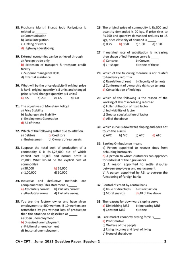 Cpt june 2013 question paper with solution[carocks.wordpress.com] | PDF