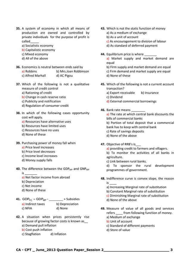 Cpt june 2013 question paper with solution[carocks.wordpress.com] | PDF