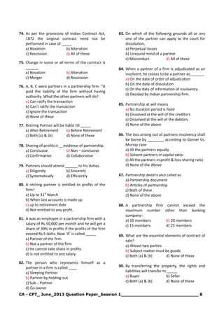 Cpt june 2013 question paper with solution[carocks.wordpress.com] | PDF