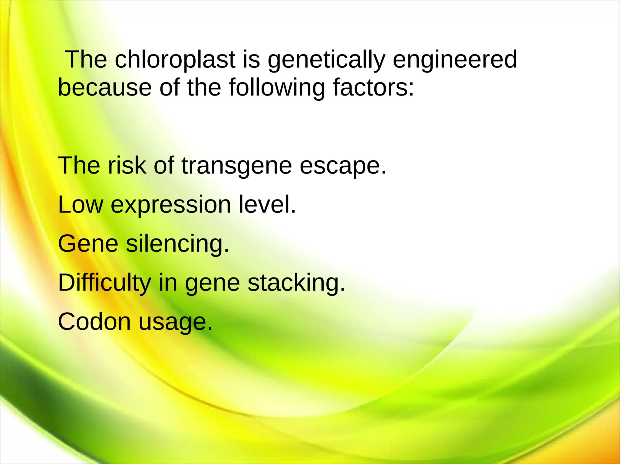 Chloroplast transformation | ODP