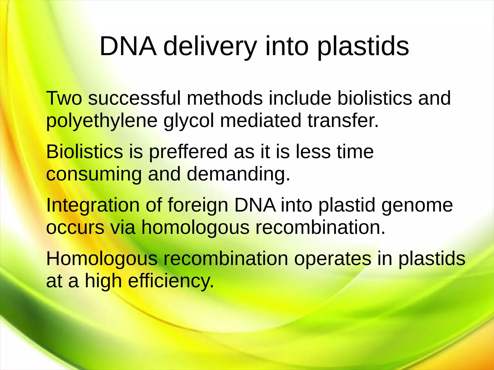Chloroplast transformation | ODP