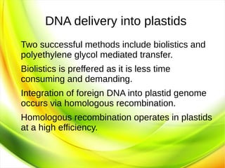 Chloroplast transformation | ODP