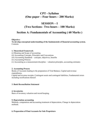 Cpt Syllabus | DOC | Business Accounting & Finance | Business