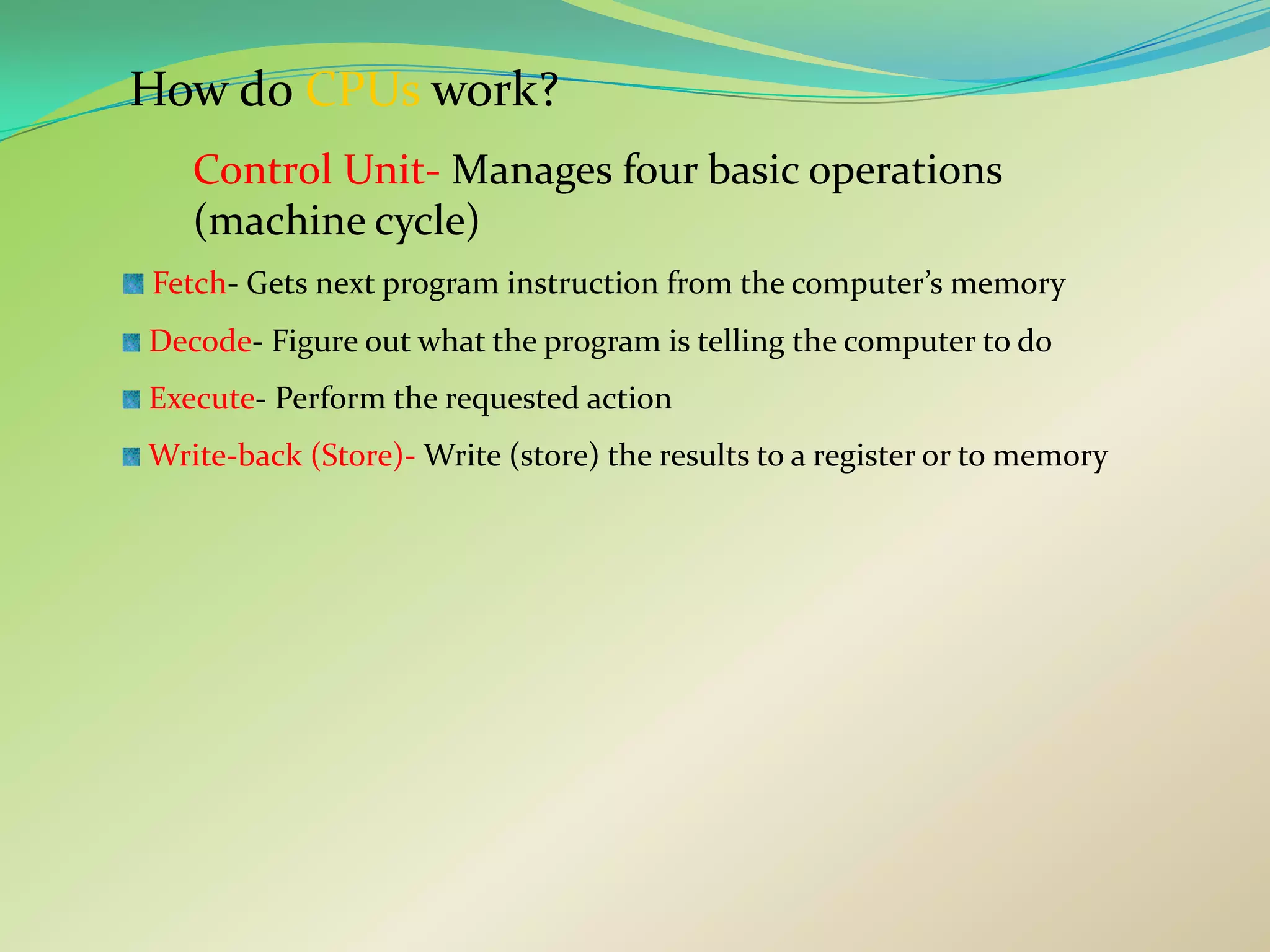Cpu | PPTX | Operating Systems | Computer Software and Applications
