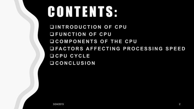 CPU (Central Processing Units) | PPTX | Computing | Technology & Computing