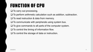 CPU (Central Processing Units) | PPTX