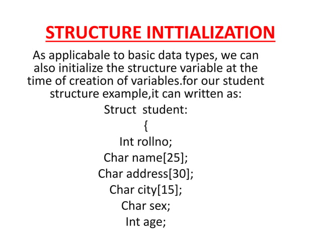 Basic of Structure,Structure members,Accessing Structure member,Nested ...
