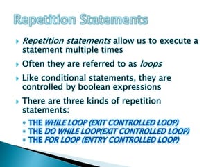 While , For , Do-While Loop | PPTX
