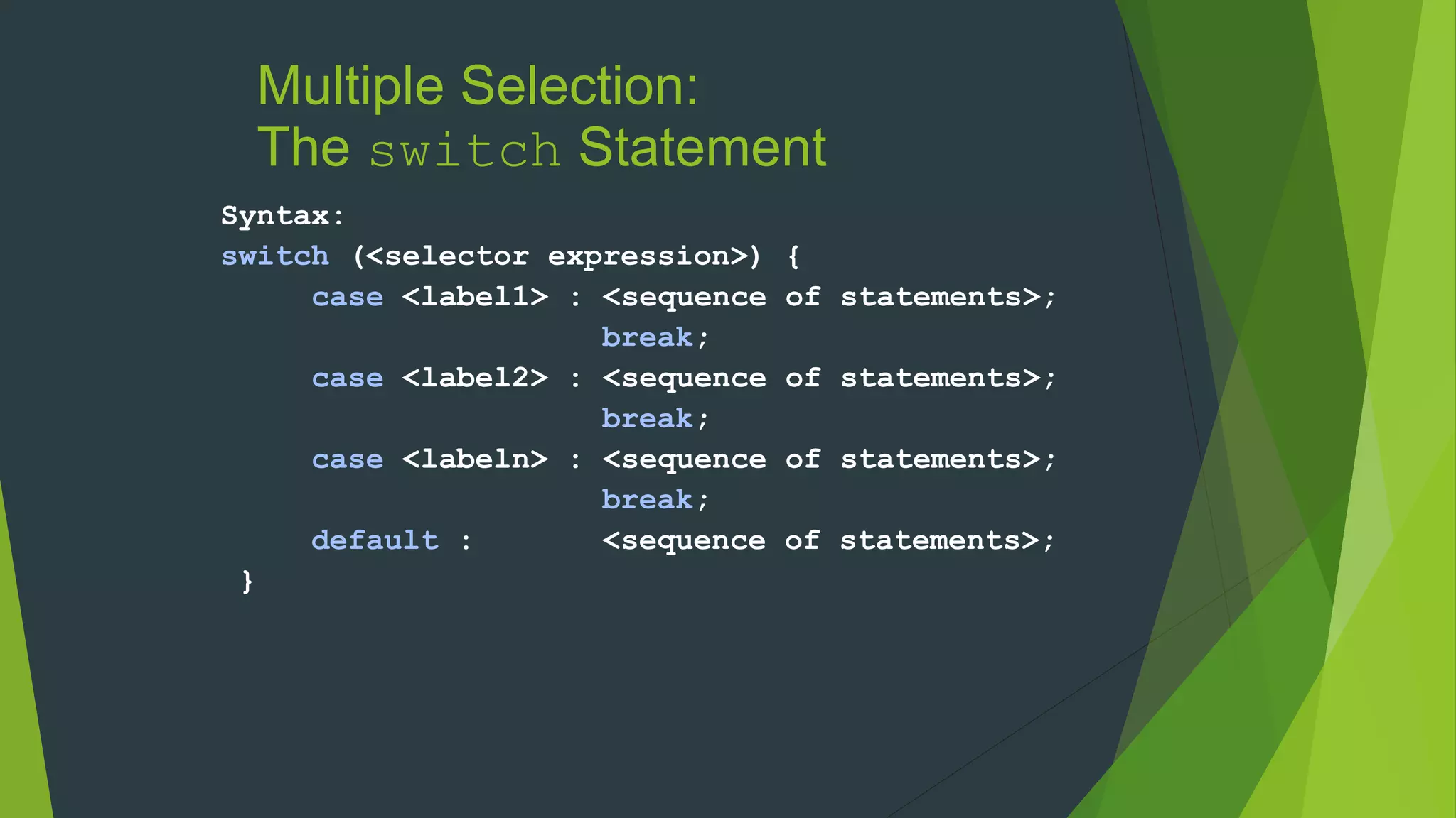 Switch statement, break statement, go to statement | PPTX