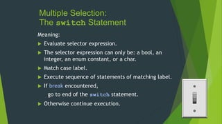 Switch statement, break statement, go to statement | PPTX
