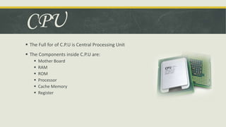 CPU - Central processing unit | PPT