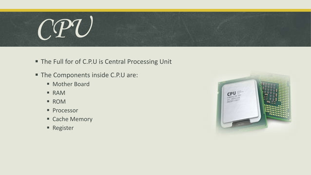 CPU - Central processing unit | PPT