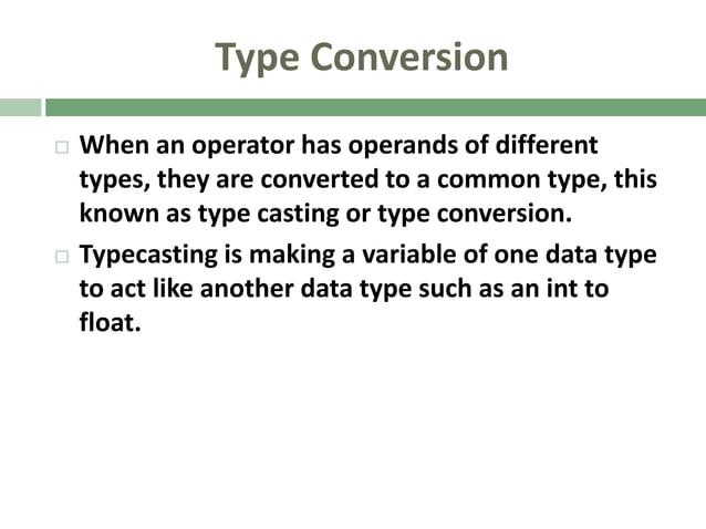 Type conversion, precedence, associativity in c programming | PPT