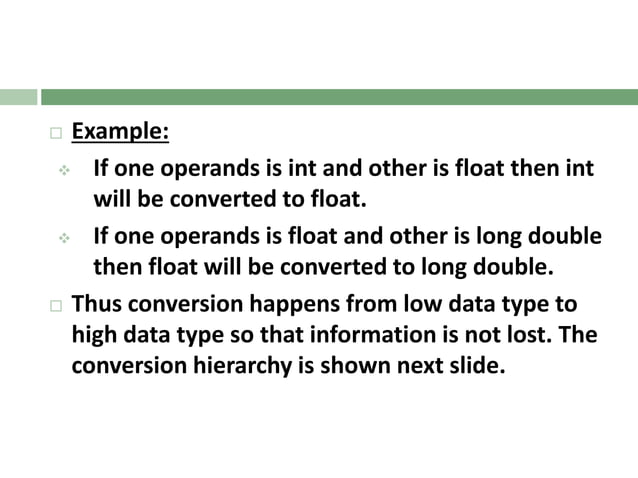 Type conversion, precedence, associativity in c programming | PPT