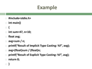 Type conversion, precedence, associativity in c programming | PPT