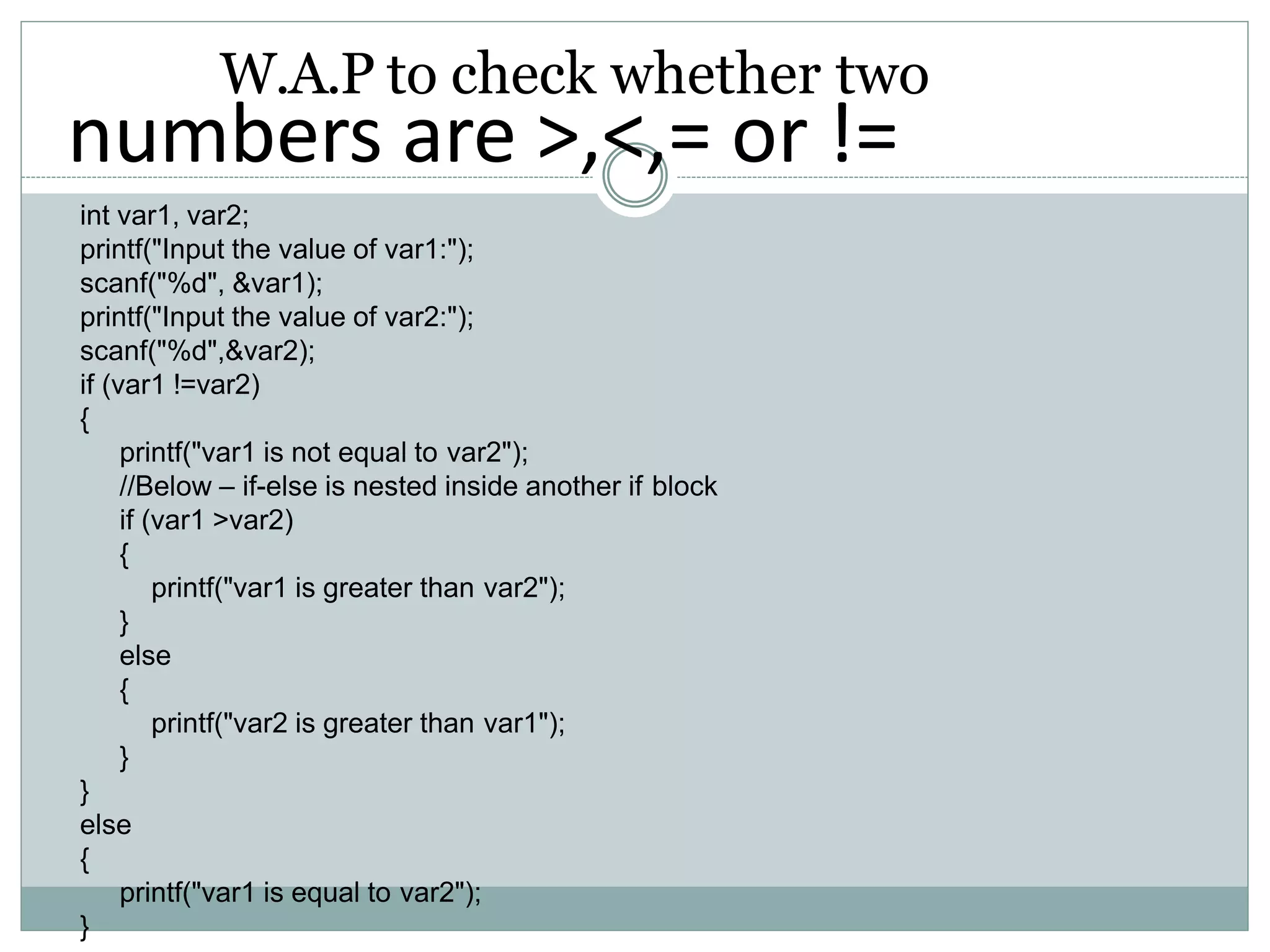 Decision making and branching in c programming | PPTX | Programming Languages | Computing