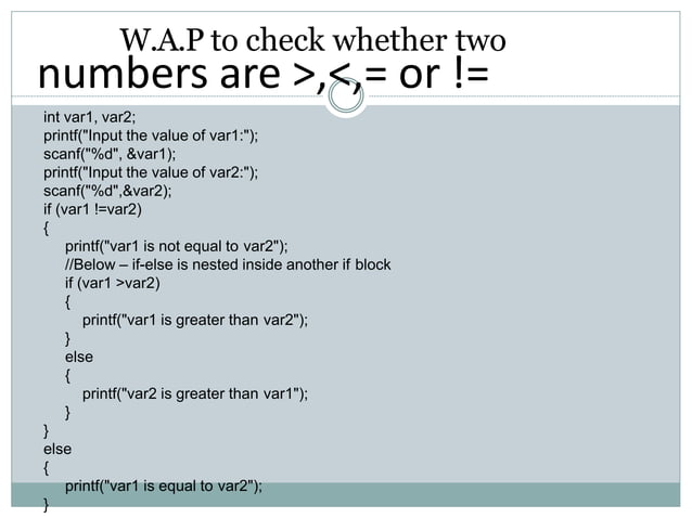 Decision Making And Branching In C Programming Pptx Programming Languages Computing