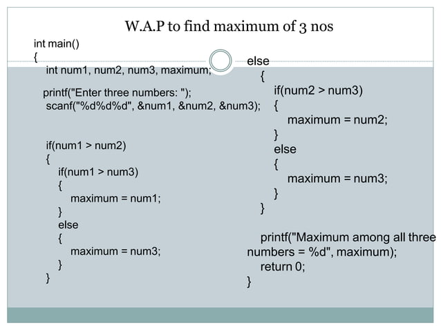 Decision Making And Branching In C Programming Pptx Programming Languages Computing