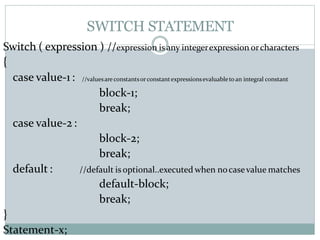 Decision making and branching in c programming | PPTX