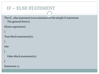 Decision making and branching in c programming | PPTX | Programming Languages | Computing