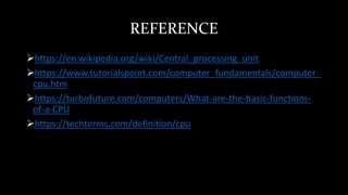 Central Processing Unit(CPU) | PPTX